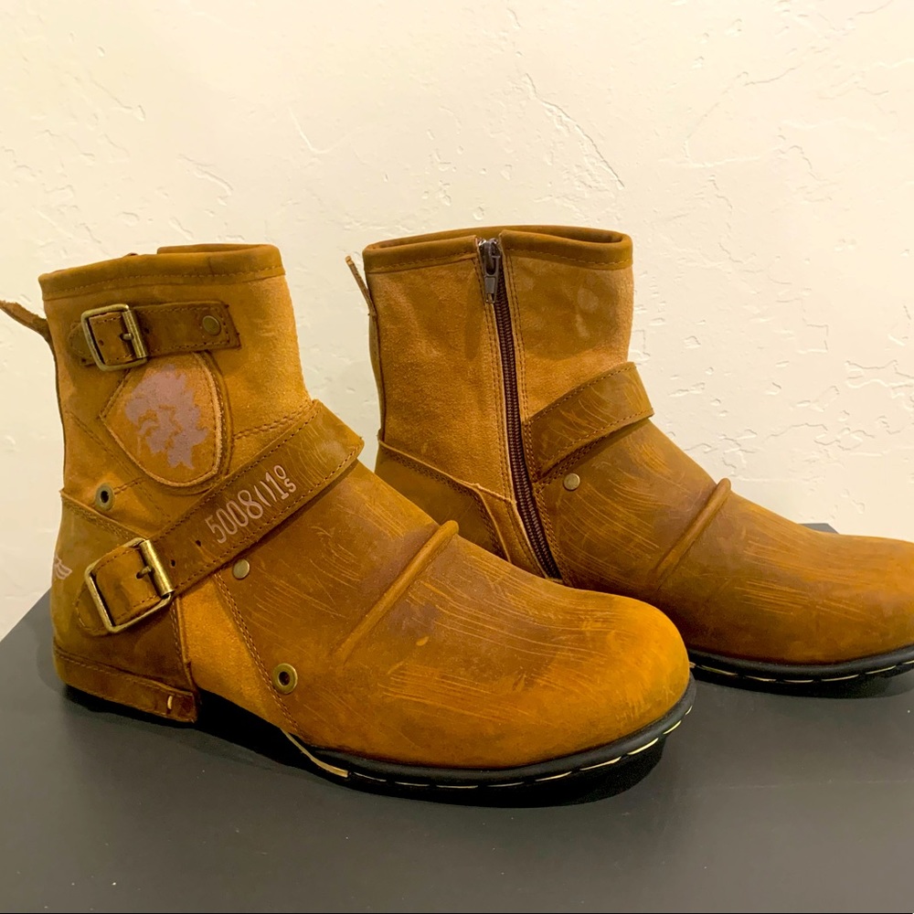 2020 Otto Zone Men's Genuine Leather Motorcycle Boots… - Gem